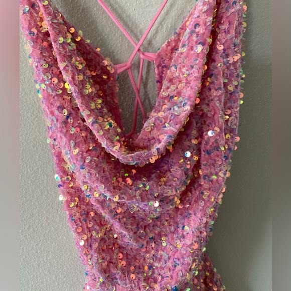 Lucy in the Sky | Dresses | Ivy Cowl Sequin Dress In Pinkpromhomecoming | Poshmark
